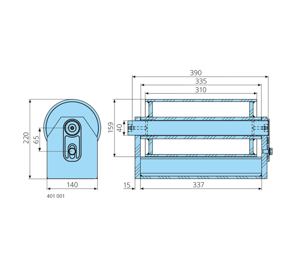 Complete roller H - 220 mm - Steelcon